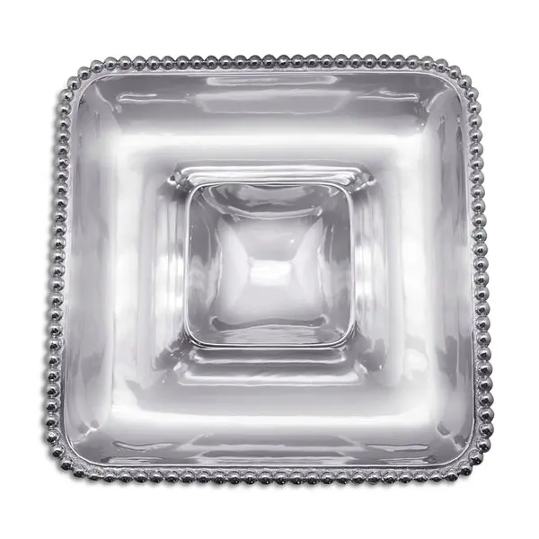MARIPOSA Pearled Square Chip & Dip Server