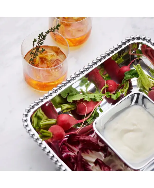 MARIPOSA Pearled Square Chip & Dip Server
