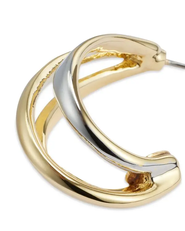 KENNETH JAY LANE 18k Gold Plated Half Hoop Earrings