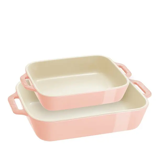 STAUB Ceramic Rectangular Baking Dish 2-piece Set - Blush