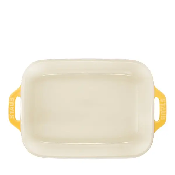 STAUB Ceramic Rectangular Baking Dish 2-piece Set - Yellow