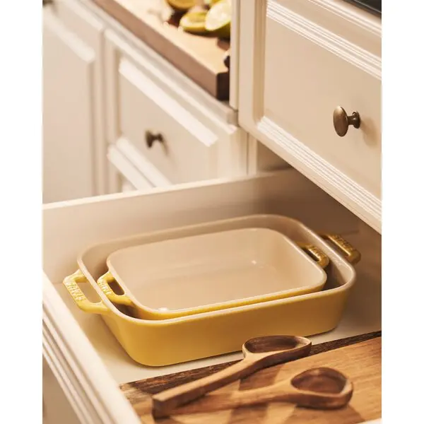 STAUB Ceramic Rectangular Baking Dish 2-piece Set - Yellow
