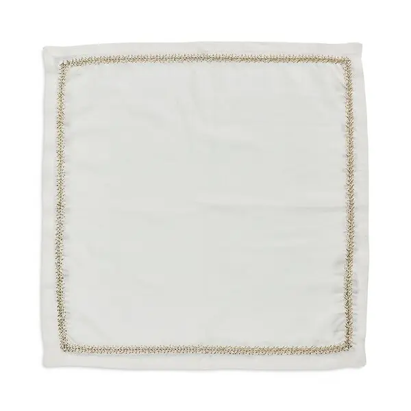 KIM SEYBERT Jardin Linen Napkin - White/gold/silver