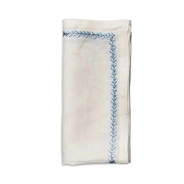 KIM SEYBERT Jardin Linen Napkin - White/periwinkle