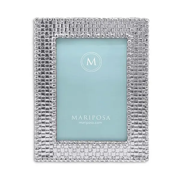 MARIPOSA Basketweave Frame, 4 X 6 - Silver