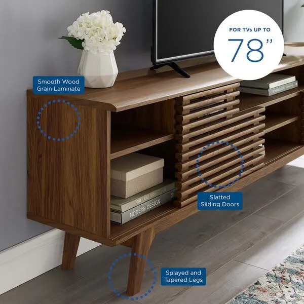 MODWAY Render 71 Media Console Tv Stand - Walnut