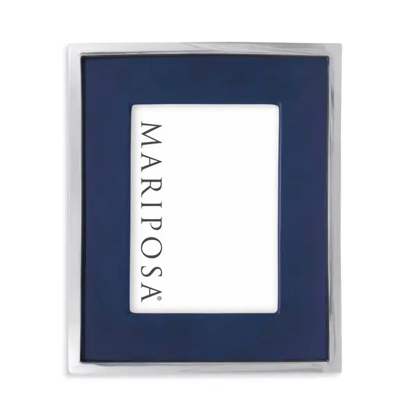 MARIPOSA Leather With Metal Border Frame, 5 X 7