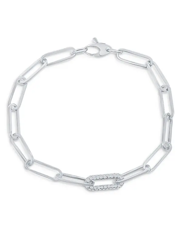 Bloomingdale'S Diamond Paperclip Bracelet, 0.60 Tcw - White