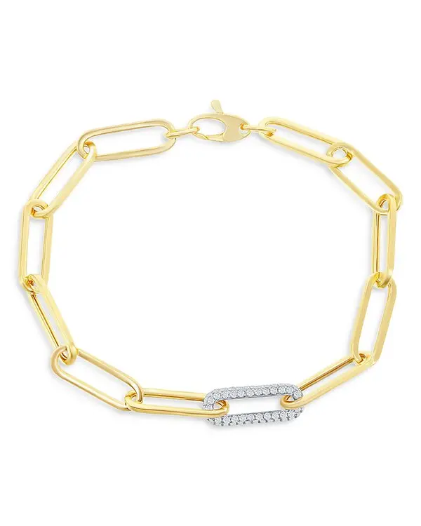 Bloomingdale'S Diamond Paperclip Bracelet - Gold/white