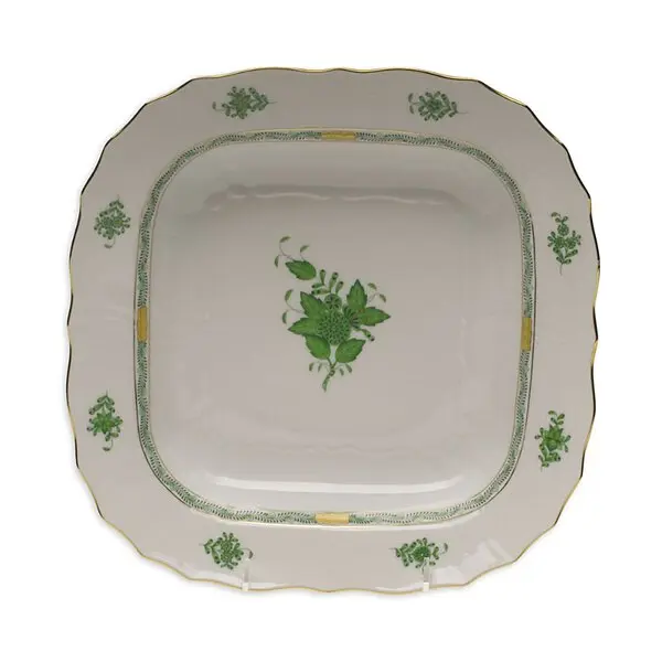 HEREND Square Fruit Dish - Green