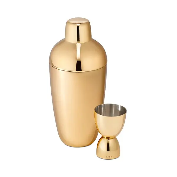 Aerin Fausto Jigger And Shaker Set - Gold