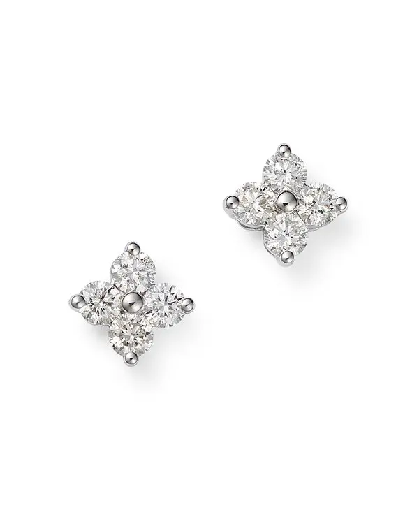 Bloomingdale'S Diamond Clover Stud Earrings, 0.75 Tcw - White