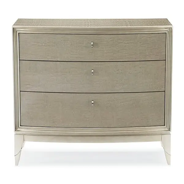 CARACOLE Rise And Shine Nightstand - Moonlit Sand/soft Silver Leaf Finish