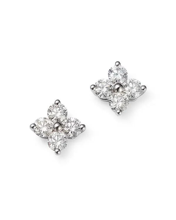 Bloomingdale'S Diamond Clover Stud Earrings, 1.0 Tcw - White