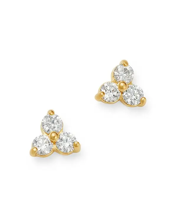 Bloomingdale'S Diamond Three-stone Stud Earrings, 0.20 Tcw - White/gold