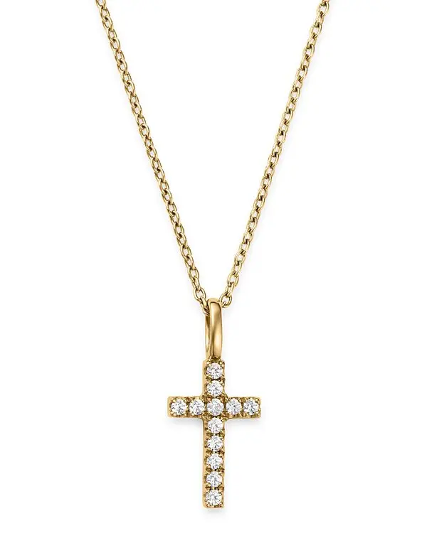 Bloomingdale'S Diamond Cross Pendant Necklace - White/gold