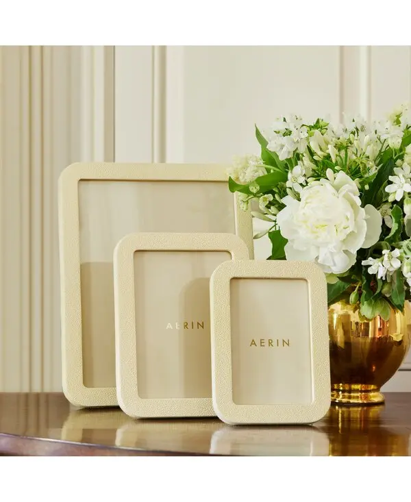 Aerin Modern Shagreen Frame, 5 X 7 - Cream
