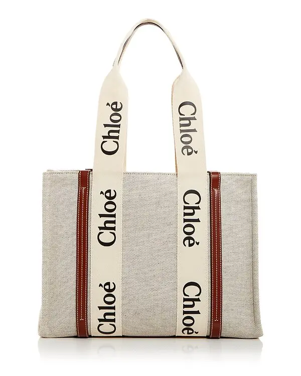 Chloé Woody Medium Tote - White/brown