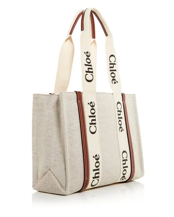 Chloé Woody Medium Tote - White/brown