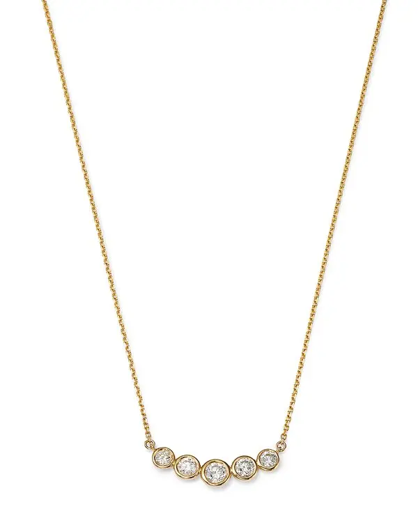 Bloomingdale'S Diamond Bezel Curved Bar Necklace 0.80 Tcw - Gold
