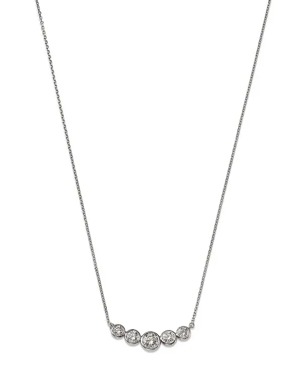 Bloomingdale'S Diamond Curved Bar Necklace 1.25 Ct. T. W - White