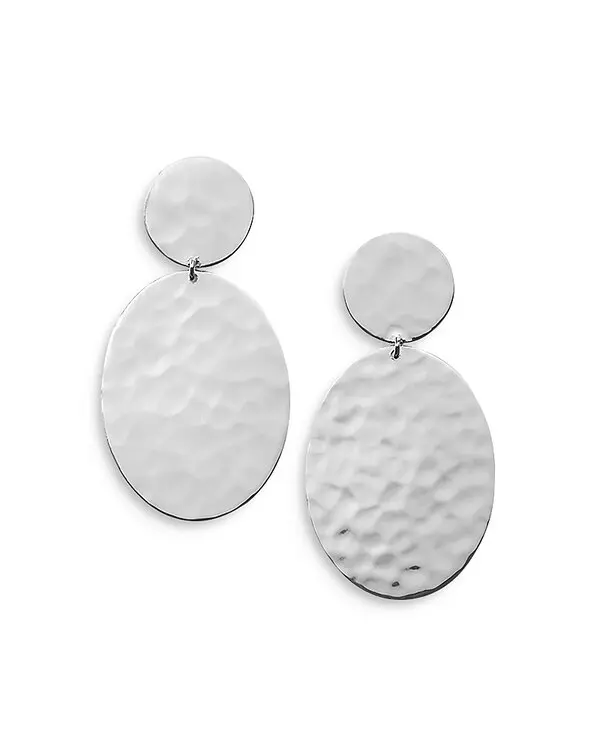 Ippolita Classico Sterling Hammered Oval Earrings - Silver