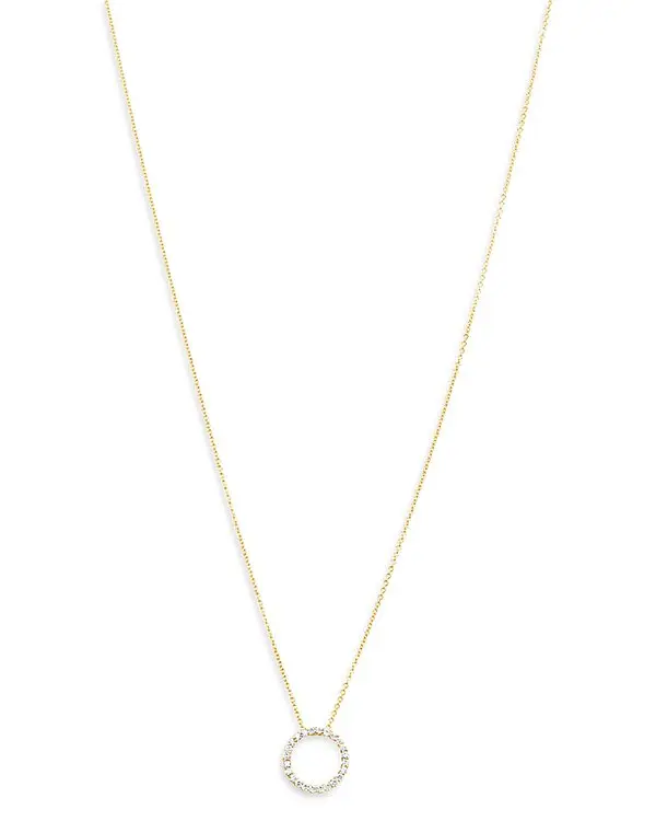 Bloomingdale'S Diamond Circle Pendant Necklace - White