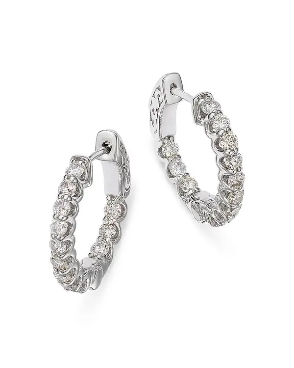 Bloomingdale'S Diamond Hoop Earrings, 1.20 Tcw - White