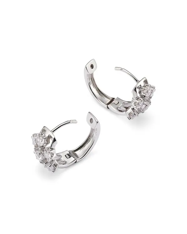 Bloomingdale'S 14k Gold Diamond Cluster Hoop Earrings, 1.00 Tcw