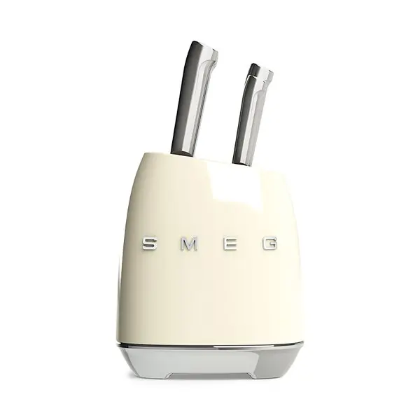 SMEG 6 Knife And Block Set - Cream
