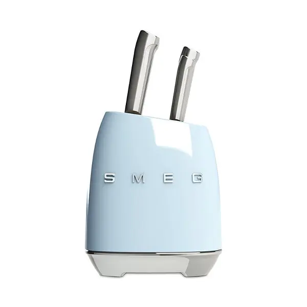SMEG 6 Knife And Block Set - Pastel Blue
