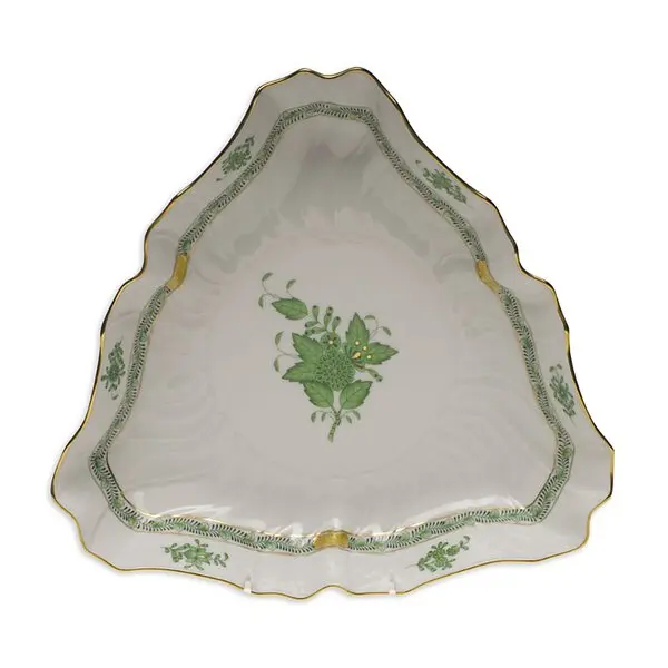 HEREND Triangle Dish - Green