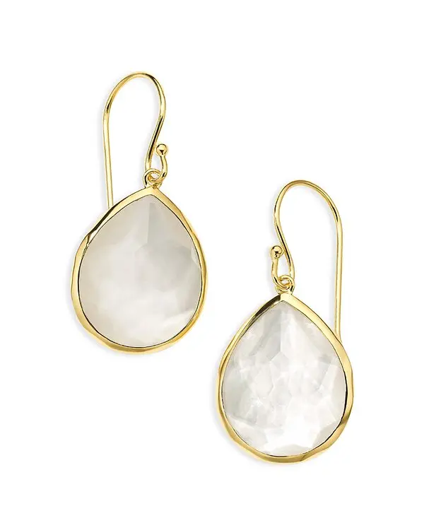 Ippolita 18k Yellow Gold Rock Candy Pear Drop Earrings - White/gold