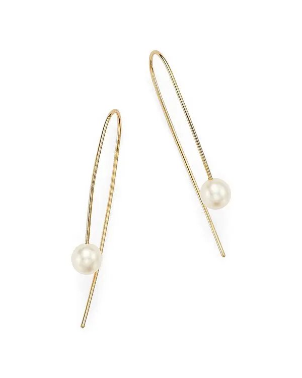 Zoe Chicco 14k Yellow Gold Earrings With Freshwater Pearls - White/gold