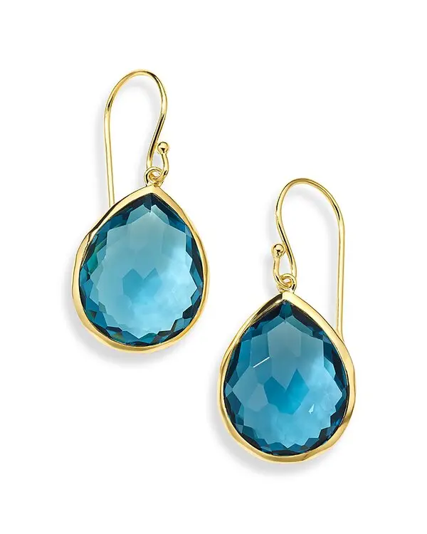 Ippolita 18k Yellow Gold London Blue Topaz Drop Earrings - Blue/gold