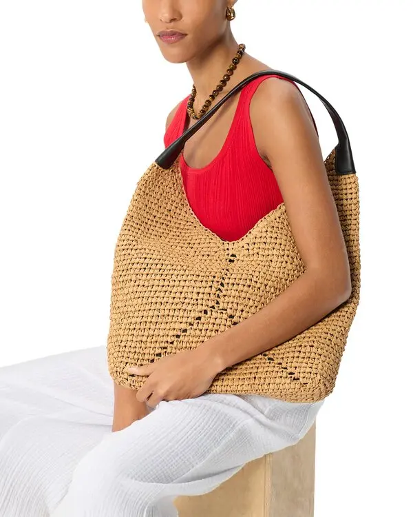 Whistles Triangular Straw Tote - Neutral