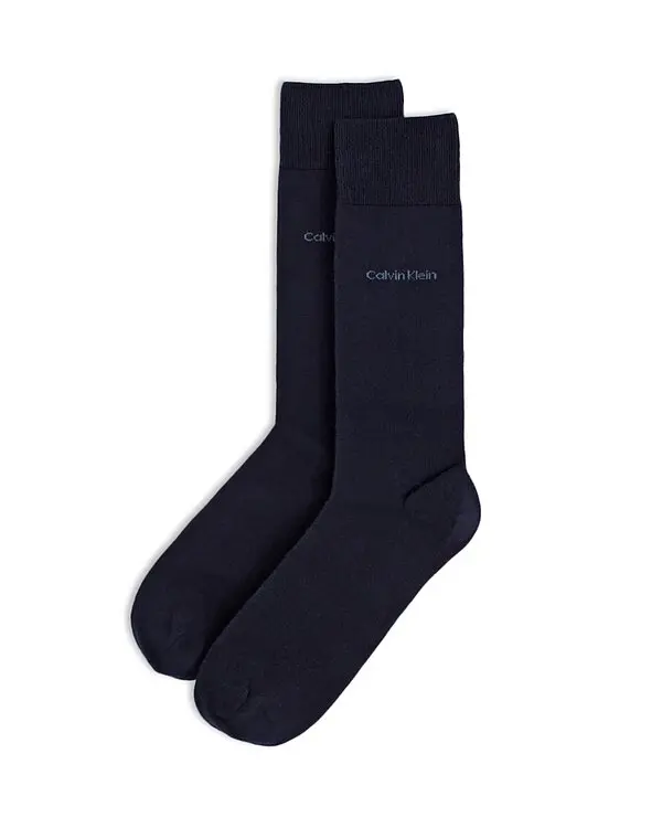 Calvin Klein Giza Cotton Flat Knit Socks - Navy