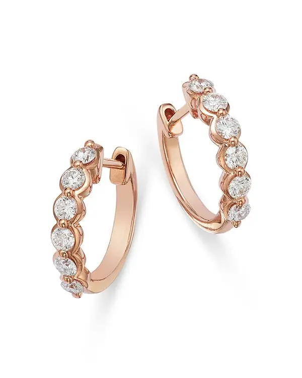 Bloomingdale'S Diamond Huggie Hoop Earrings 0.50 Tcw - Rose Gold