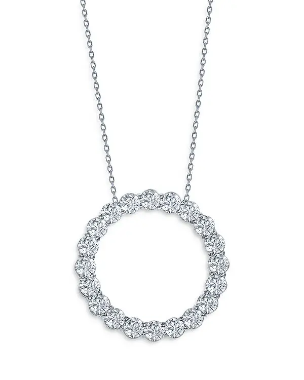 Bloomingdale'S Diamond Circle Pendant Necklace In 14k Gold - White