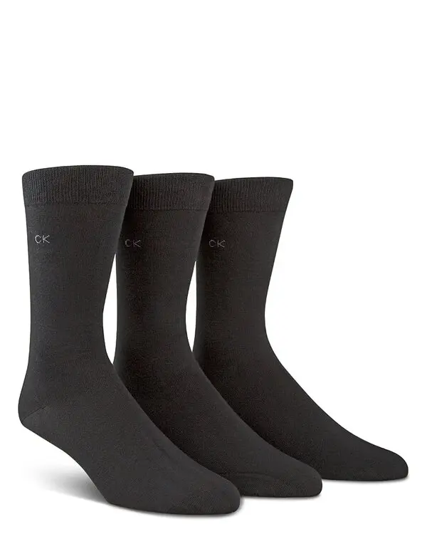 Calvin Klein Flat Knit Crew Socks Pack - Black
