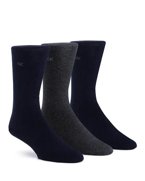 Calvin Klein Flat Knit Crew Socks Pack - Navy/graphite Heather/navy