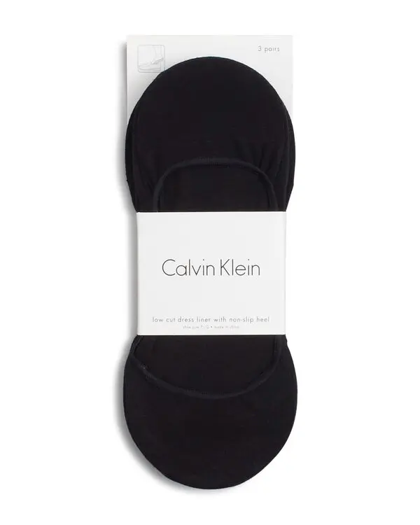 Calvin Klein No Show Liner Socks Pack Of 3 - Black
