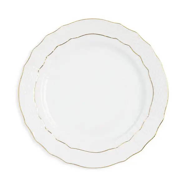 HEREND Golden Edge Service Plate - White/gold