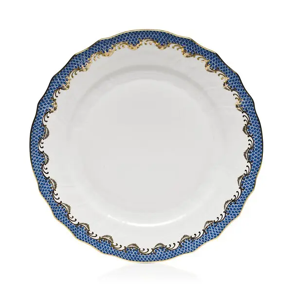 HEREND Fish Scale Dessert Plate - Blue