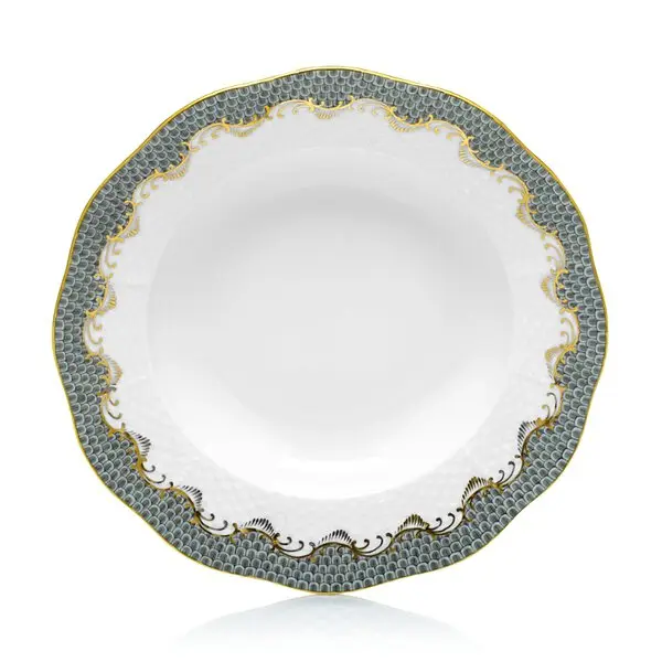 HEREND Fish Scale Dessert Plate - Gray
