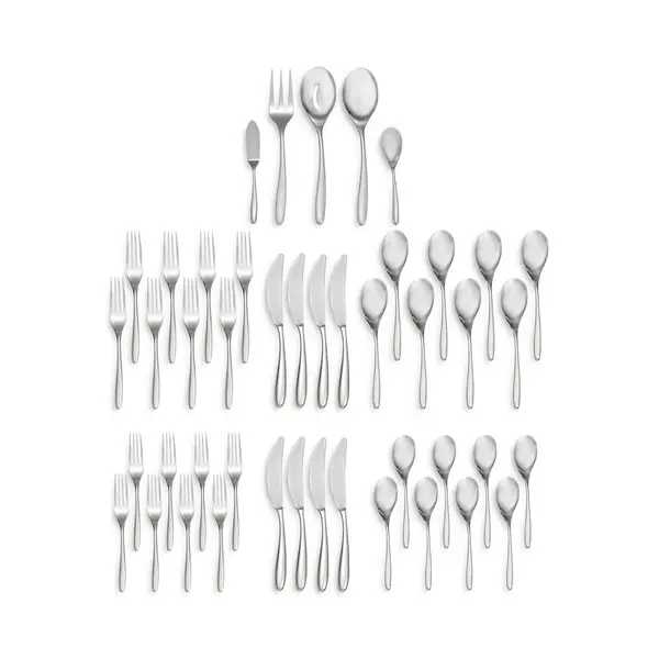 NAMBE Bend 45-piece Flatware Set - Stainless Steel