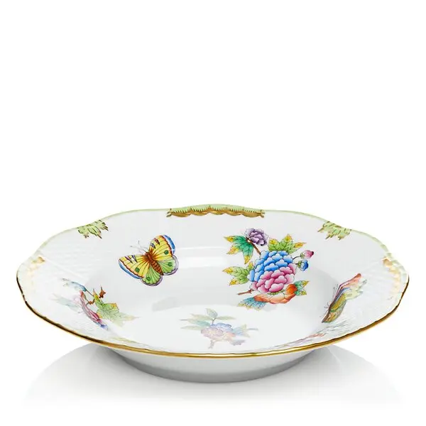 HEREND Queen Victoria 8 Rim Soup