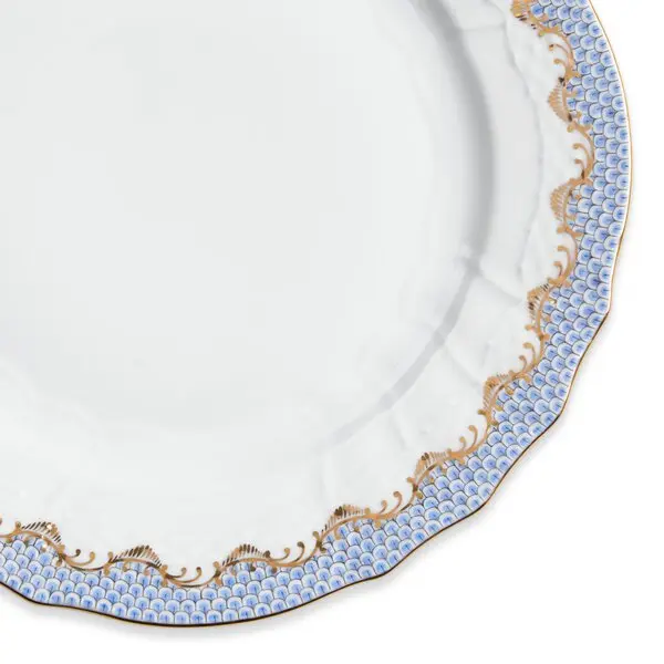 HEREND Fish Scale Serving Plate - Light Blue