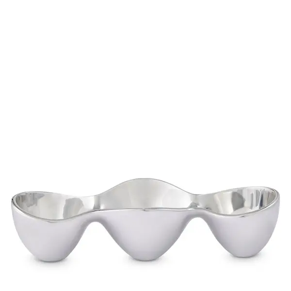 NAMBE Triple Condiment Serving Dish - Silver