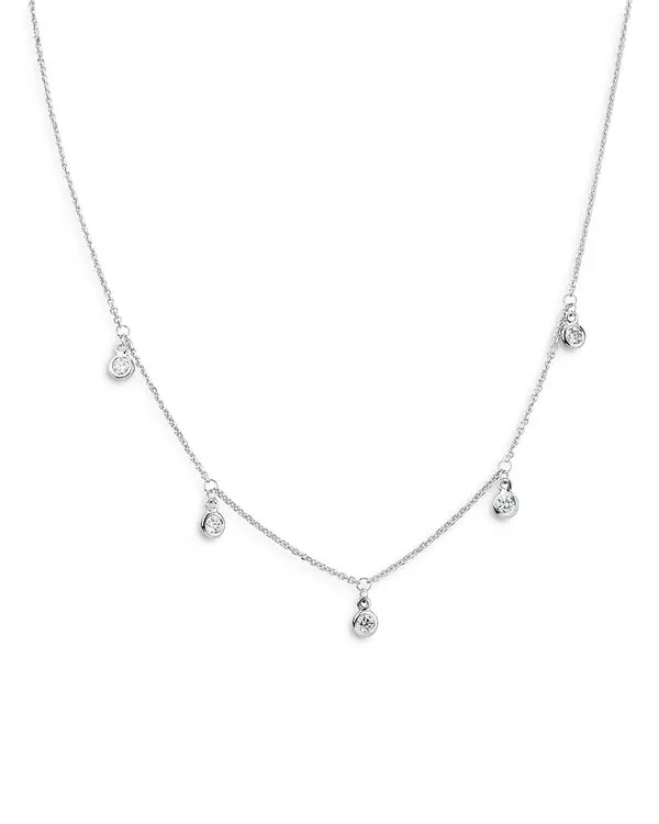 Bloomingdale'S Diamond Droplet Station Necklace In 14k Gold, 0.30 Tcw - White